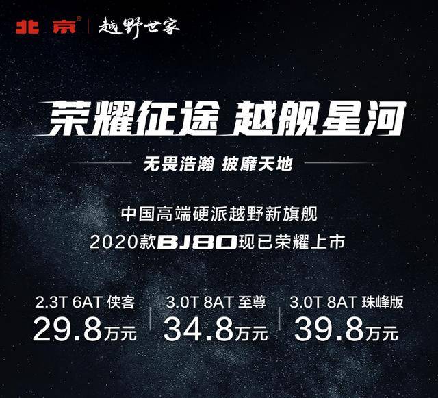 中国高端硬派越野新旗舰北京越野2020款BJ80上市_搜狐汽车_搜狐网