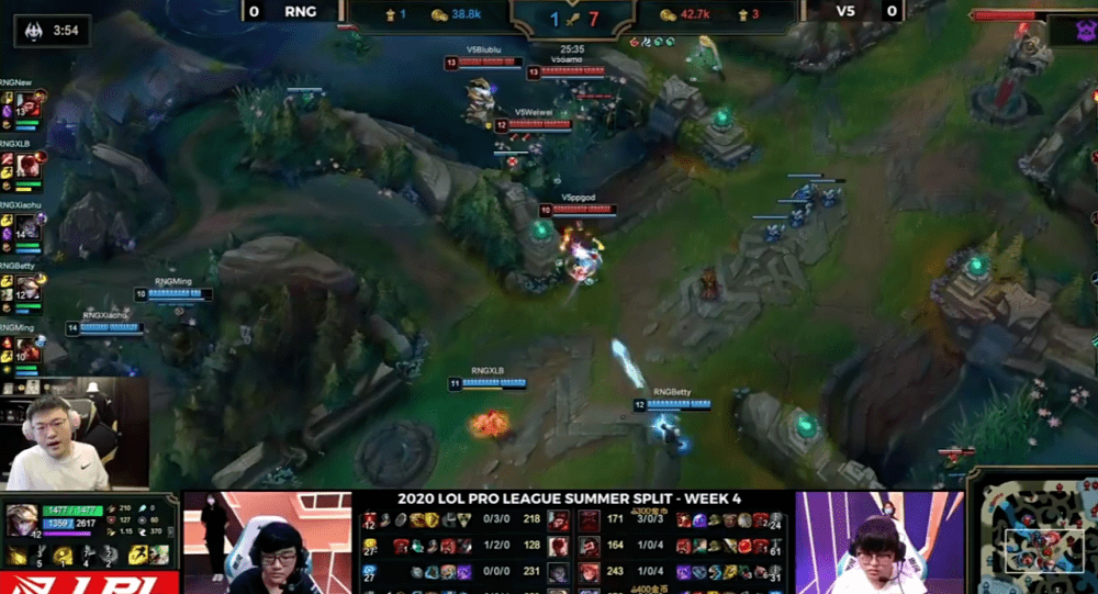 RNG不敌V5 Uzi解说直呼不可思议 粉丝：后期缺C点_比赛