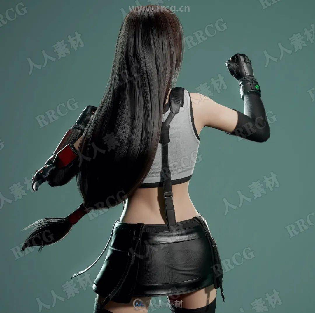 最终幻想7重制版FF7RE女性角色蒂法·洛克哈特Tifa Lockhart高质量3D模型_素材