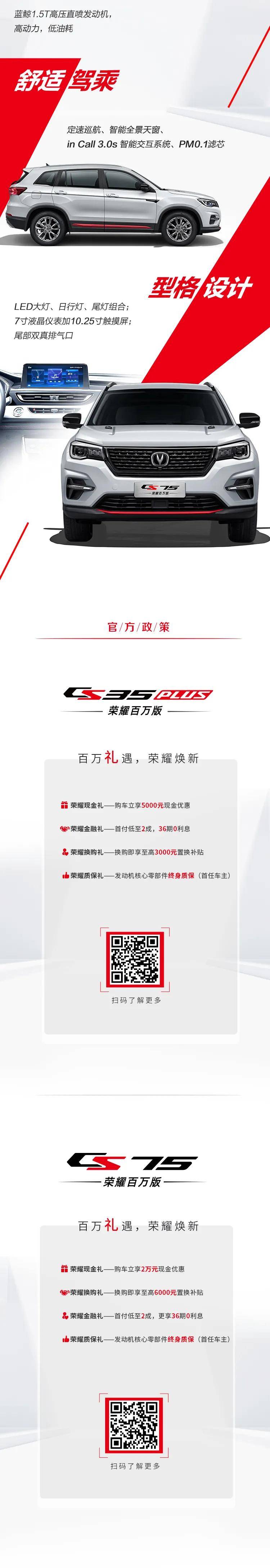 荣耀“价荣耀“价”到，6.99万元起，CS35PLUS&CS75荣耀百万版全球首发！”_搜狐汽车_搜狐网