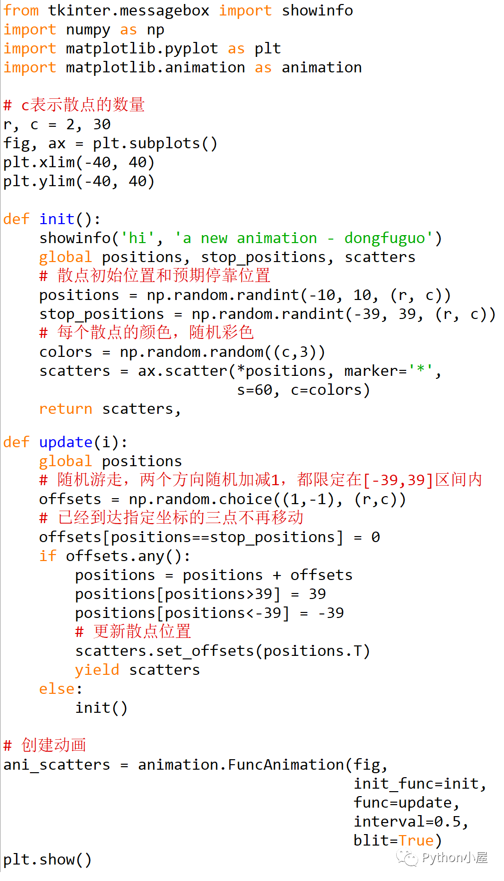 Python Matplotlib动画模拟布朗运动随机游走和停靠效果 搜狐大视野 搜狐新闻