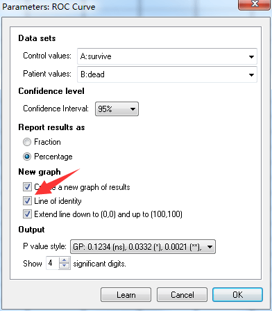 Graphpad绘制受试者工作特征（ROC）曲线教程_Curve