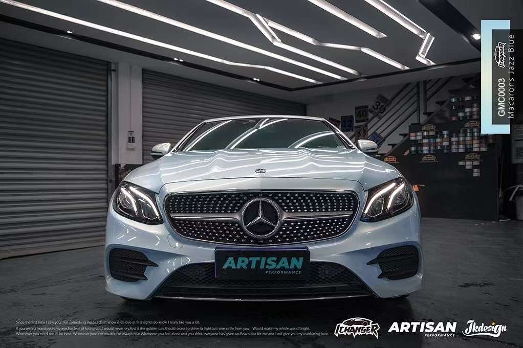 奔驰 E260贴膜Ichanger（ICR）改变者改色膜马卡龙爵士蓝_搜狐汽车_搜狐网