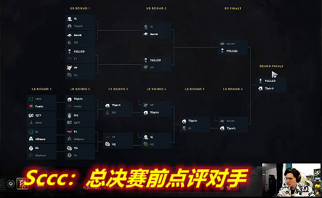 DOTA2：虎牙二路解说Sccc，Ti10决赛前点评LGD对手，直言：秘密藏得太深！_TSpirit