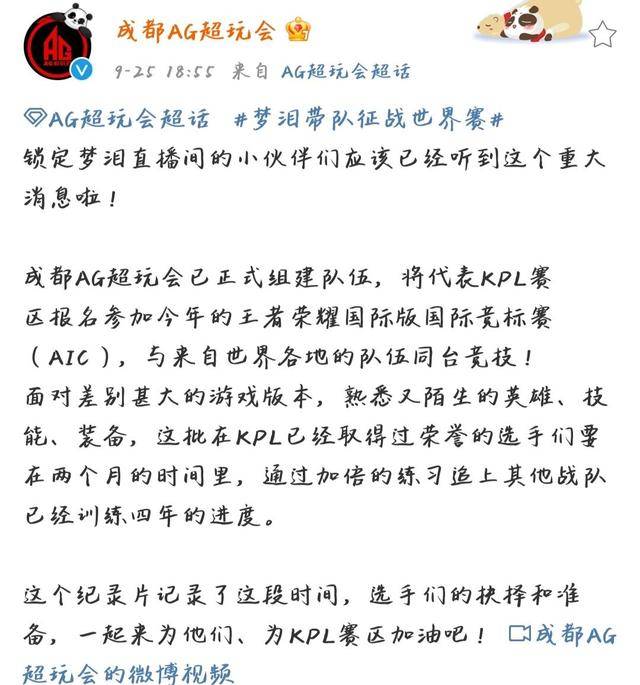 梦泪备战AIC，代表KPL征战世界顶级赛事_王者