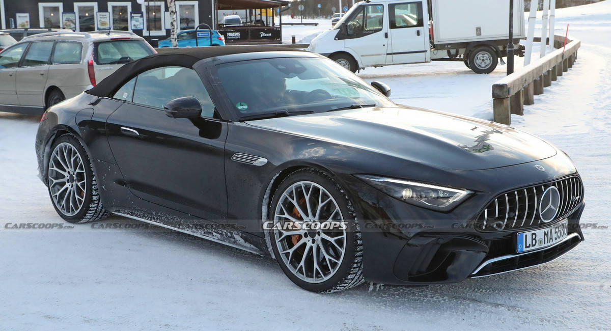 2.9秒破百，全新AMG SL插混版无伪装照曝光，网友：终于保住了V8_搜狐汽车_搜狐网