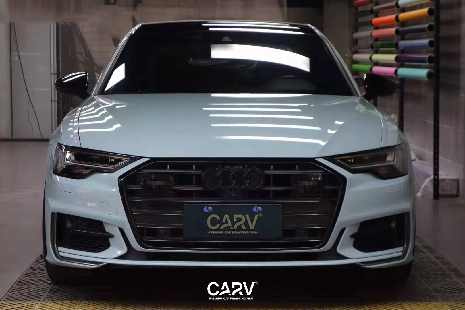 奥迪A6卡孚改色膜白金莫兰迪蓝_搜狐汽车_搜狐网