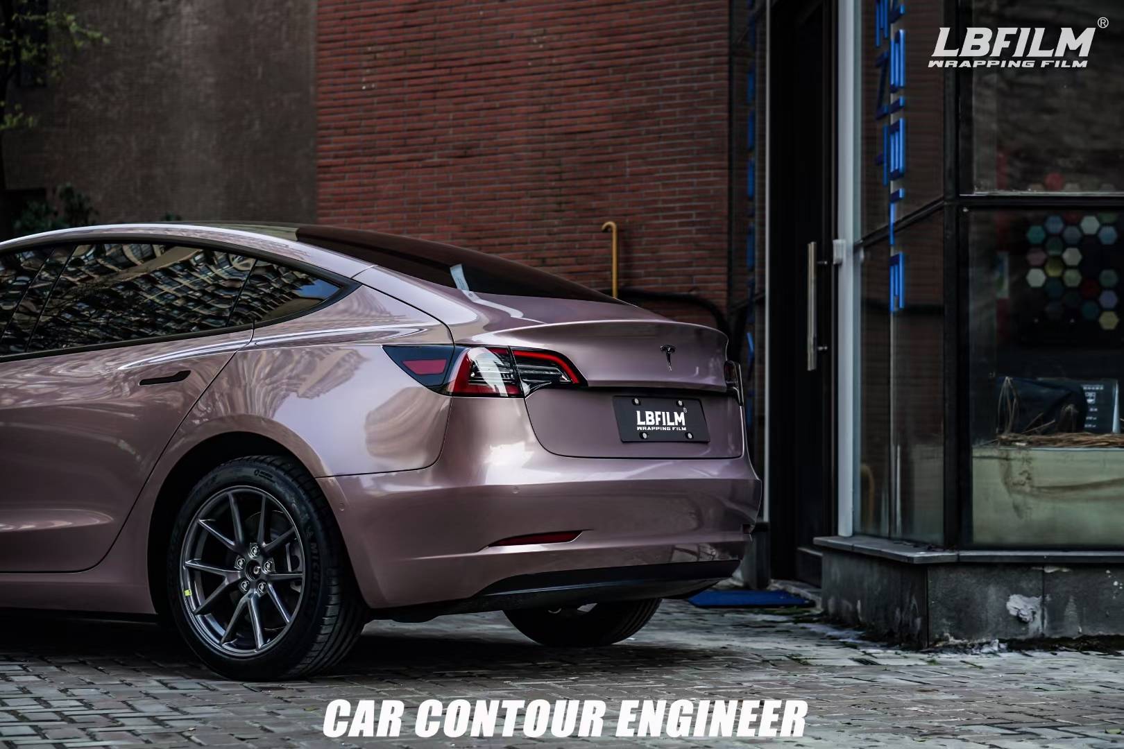 特斯拉model3-LB改色膜原厂漆冰莓粉，高级女神质感_搜狐汽车_搜狐网