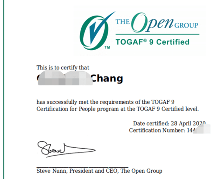 TOGAF考试报名和拿证流程_认证_证书_Group