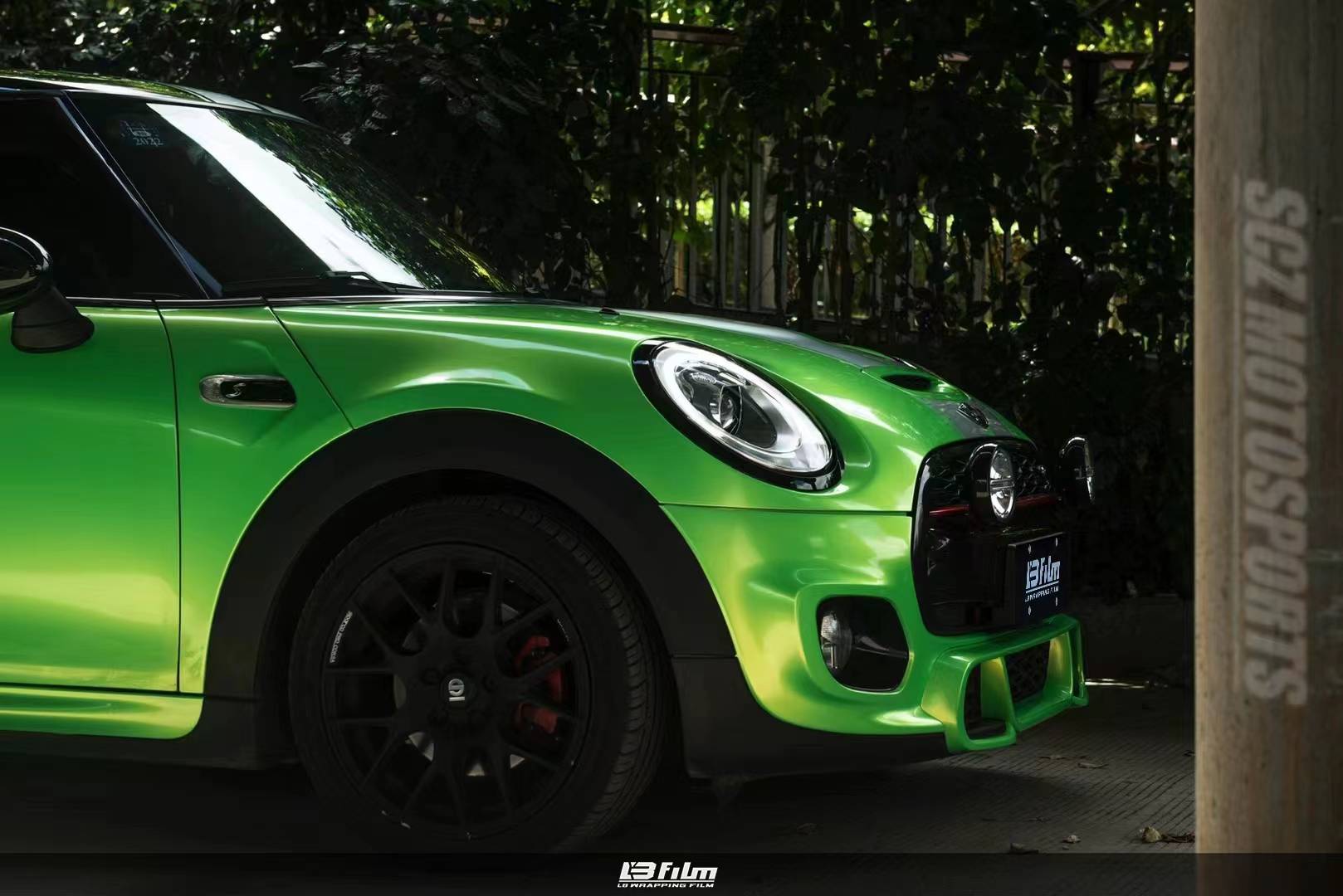 宝马mini-LBFILM改色膜珊瑚金沙绿,更是艳丽无比_搜狐汽车_搜狐网