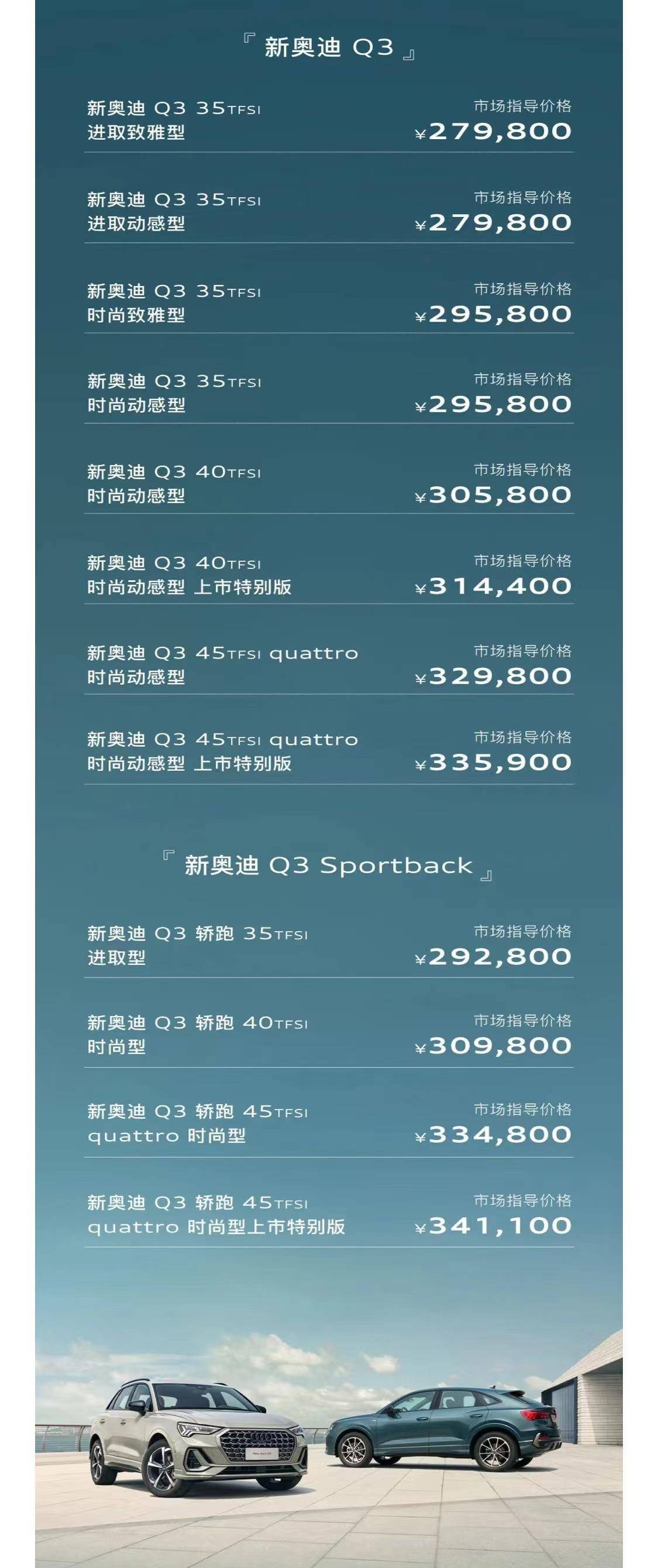 2024款奥迪Q3家族正式上市！全新前脸入门1.5T，售27.98万元起_搜狐汽车_搜狐网
