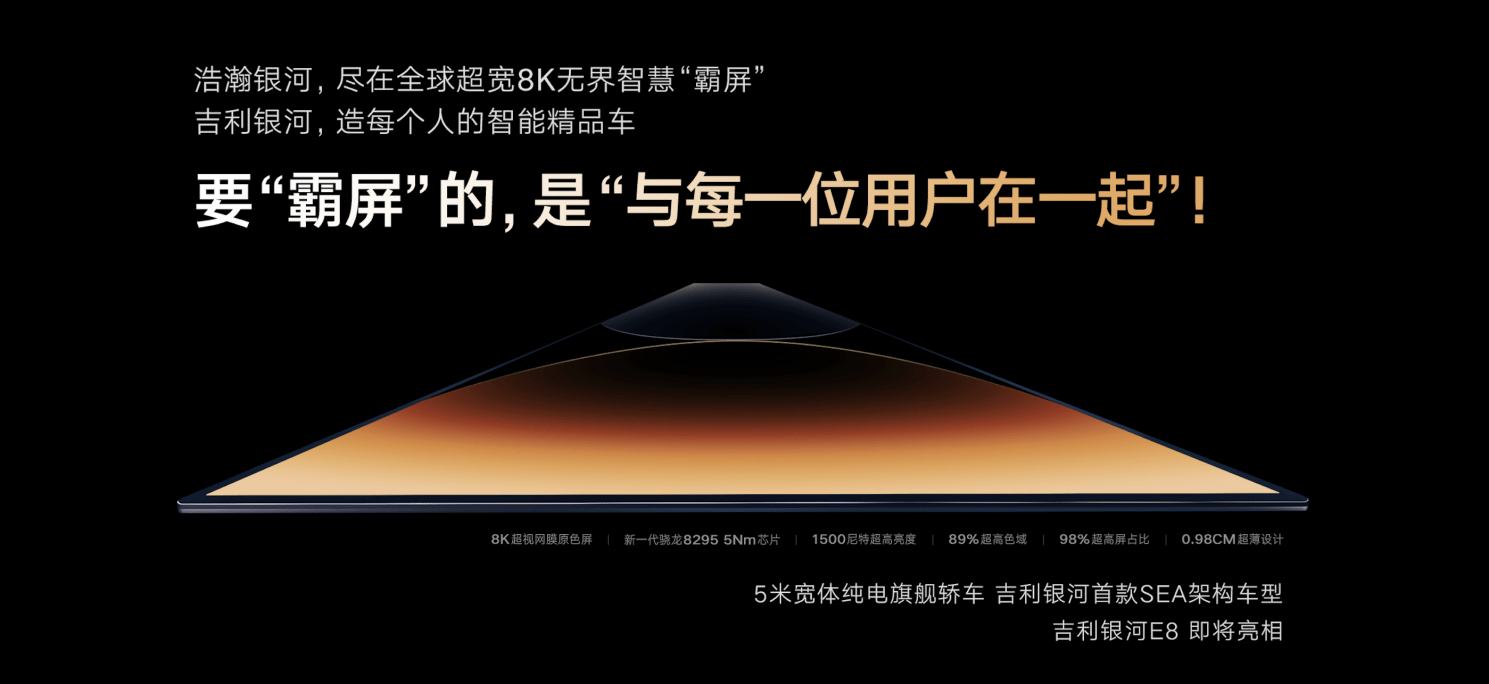 SEA架构打造！吉利银河E8携45英寸8K无界智慧霸屏登场_搜狐汽车_搜狐网