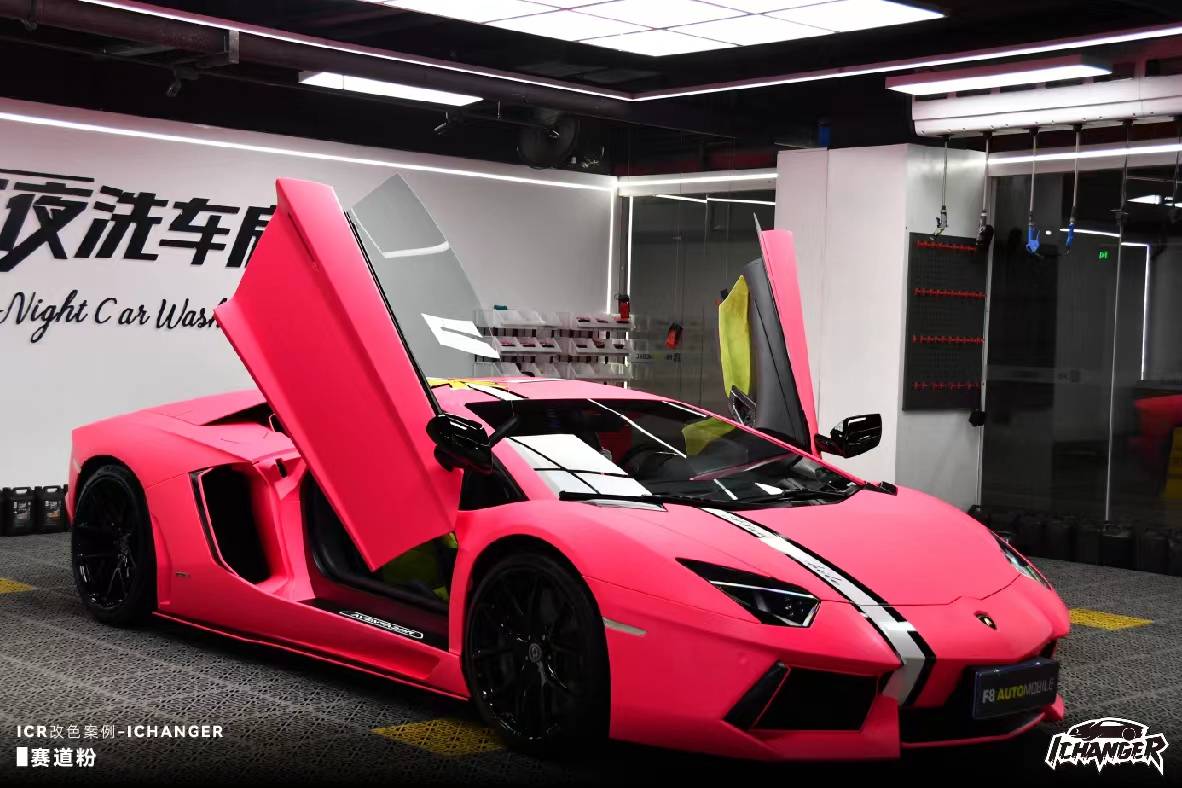 兰博基尼LP700-4-Ichanger改色膜赛道粉，诠释力量与优雅的碰撞_搜狐汽车_搜狐网
