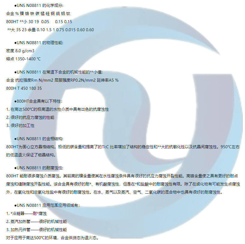 UNS N08811/W.Nr.1.4954元素成分要求-搜狐大视野-搜狐新闻