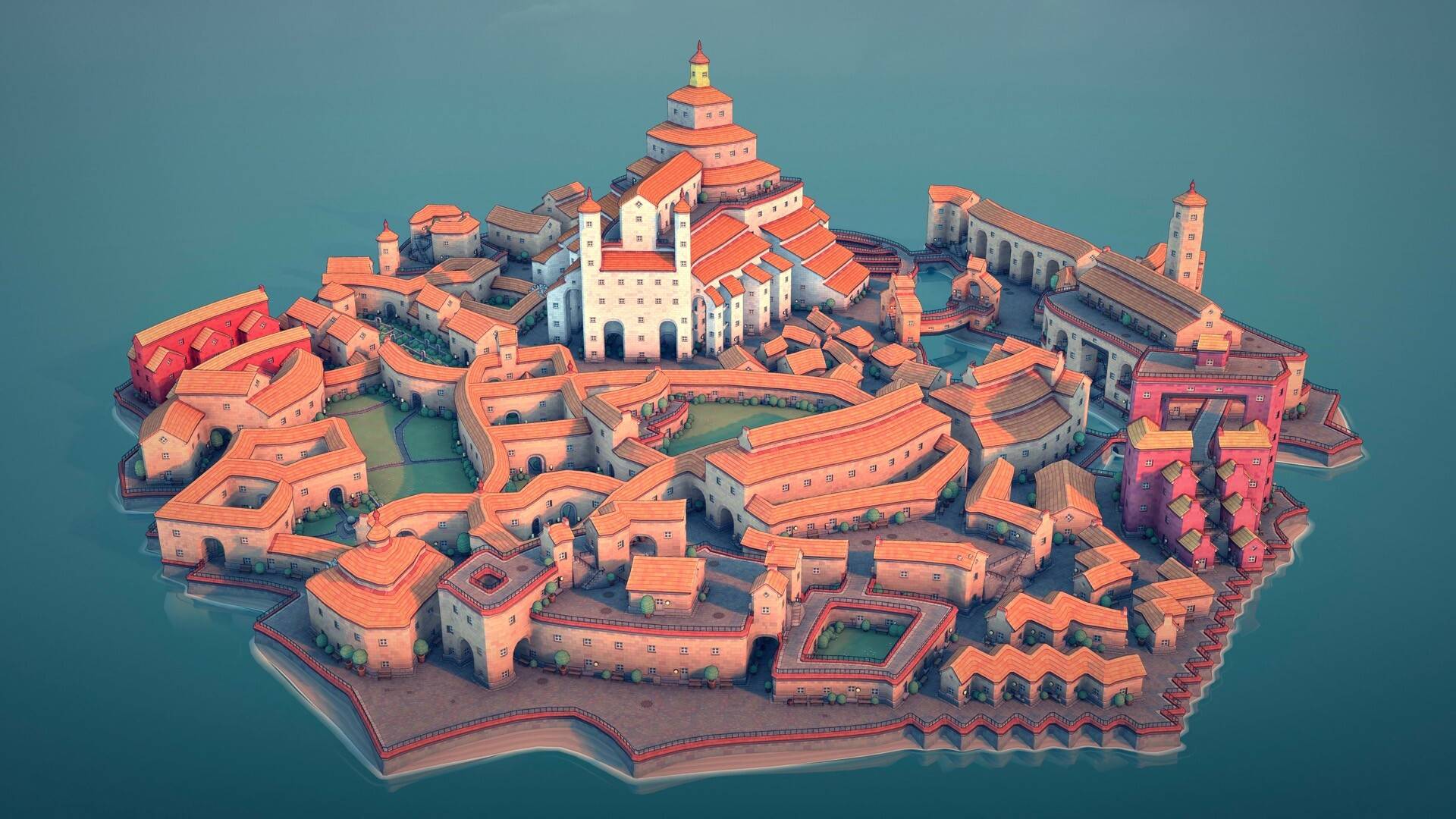 城镇叠叠乐Townscaper高清动态壁纸-搜狐大视野-搜狐新闻