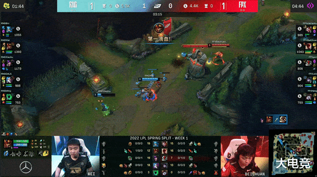 Lwx延续德杯火热手感 FPX2-1翻盘战胜RNG_比赛_下路_赵信