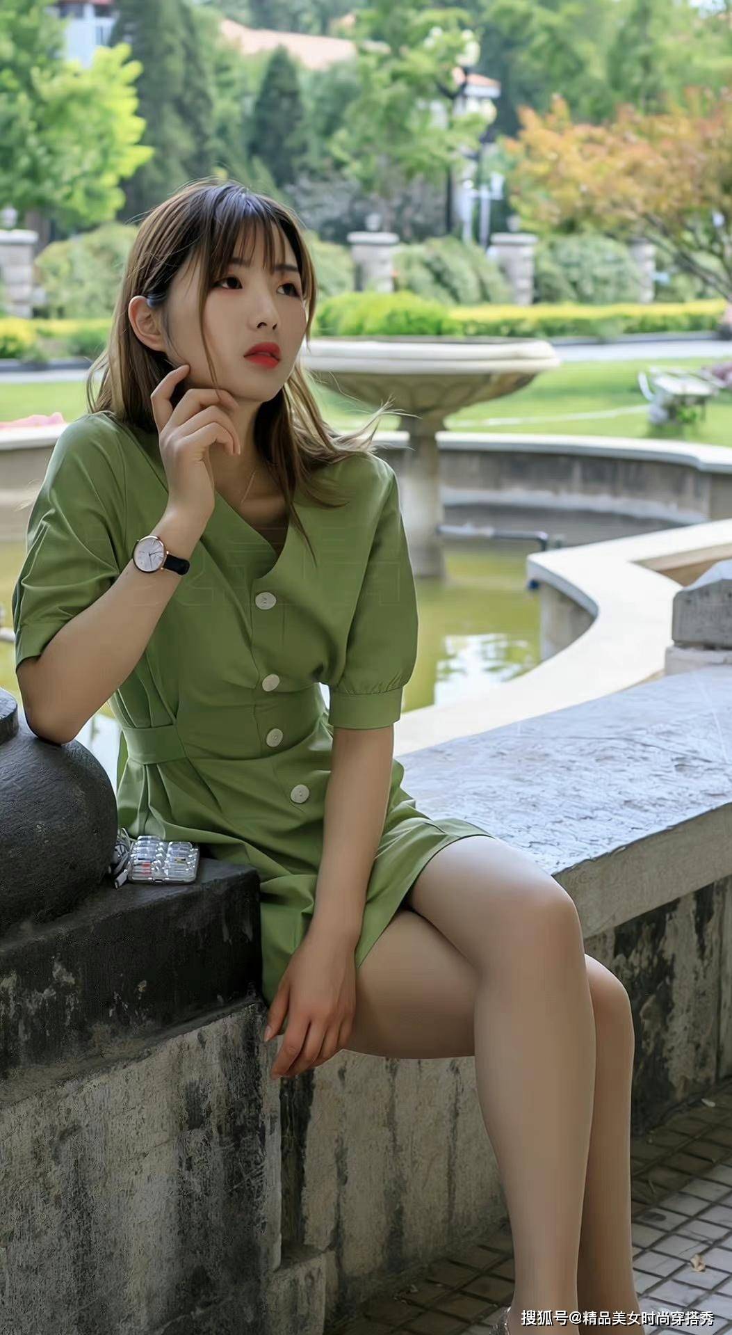 脸上写满故事的漂亮女子一袭绿色连衣裙青春而忧郁 搜狐大视野 搜狐新闻