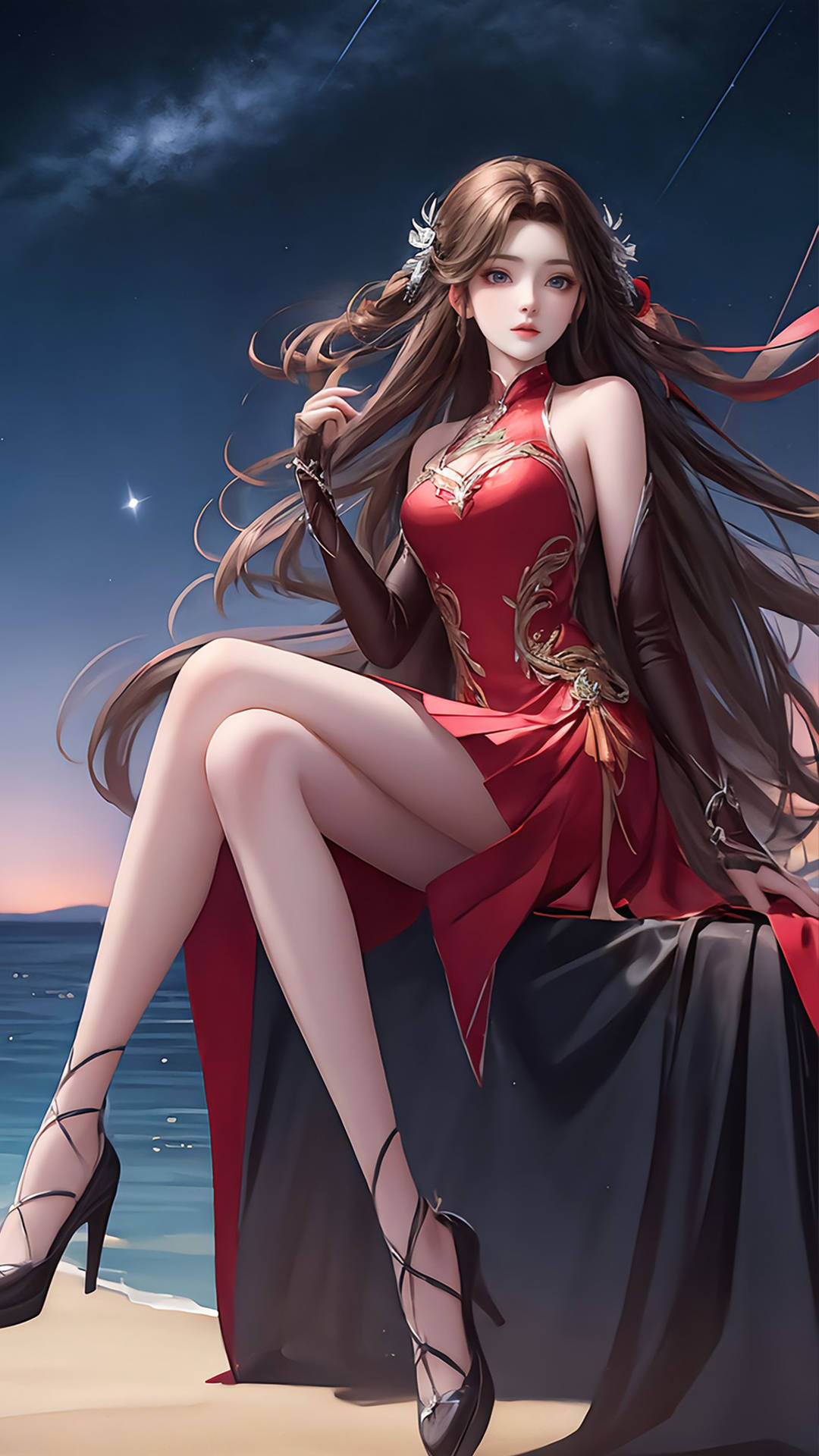 完美世界火灵儿ai手机壁纸：一身火焰的孤独女子 搜狐大视野 搜狐新闻