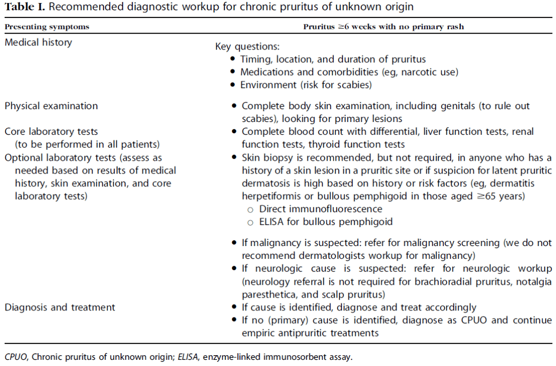 原因不明的慢性瘙痒（CPUO）：统一的命名和诊断作为标准化认识和治疗的途径_andGil