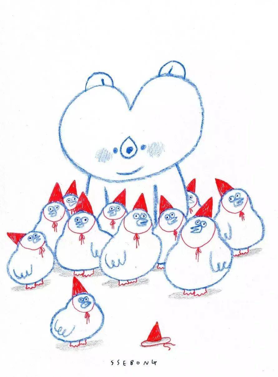韩国插画师Ssebong Kim：可爱就完事了！_作品