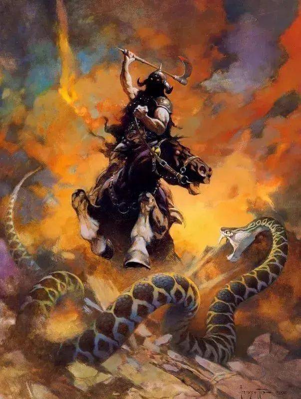 每日一画：西方幻想类插画大师Frank Frazetta_Ken