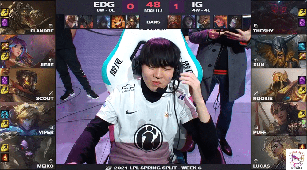 IG以2比0终结EDG不败8连胜！Puff脱鞋四杀超神翻盘_比赛