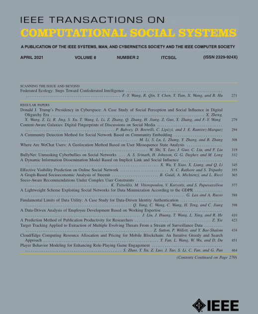 【喜报】Elsevier权威发布：IEEE计算社会系统汇刊（IEEE TCSS）2020年的CiteScore排名位列世界前3%_自动化
