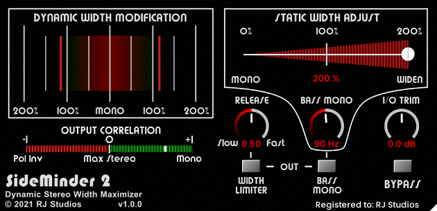 RJ Studios 发布 SideMinder V2 立体声增强效果器插件_com