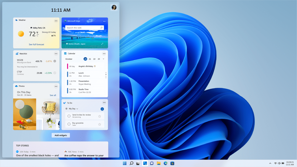 微软win11天气小组件将重新出现在任务栏中：实时显示动态天气 搜狐大视野 搜狐新闻