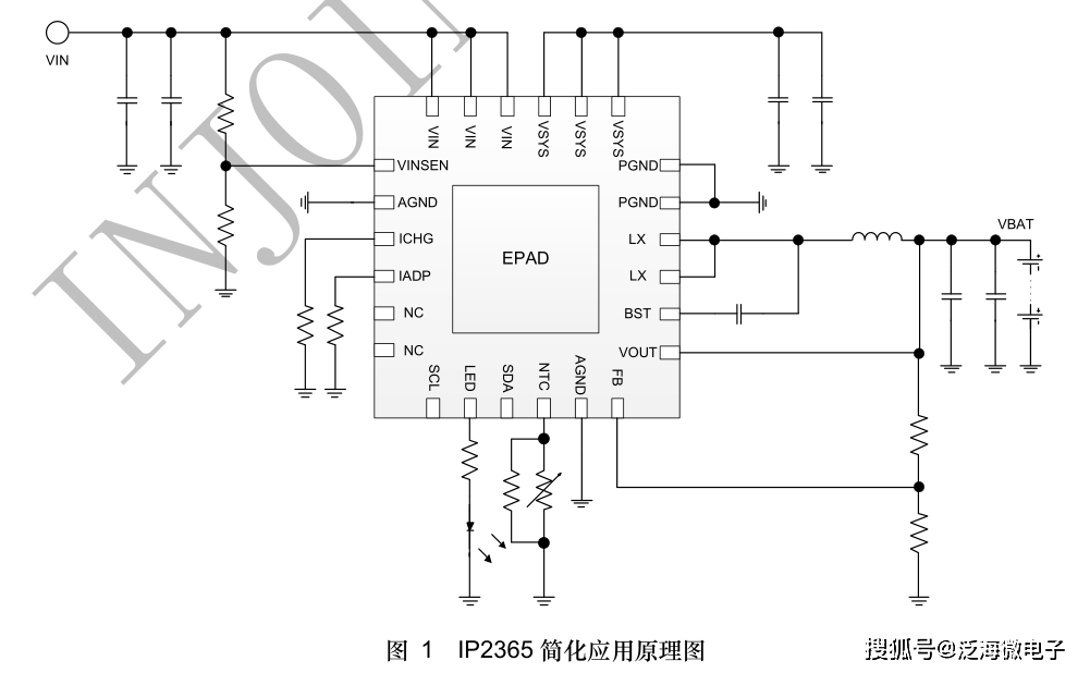 英集芯IP2365一至四串锂电池降压充电芯片_支持_保护_电阻