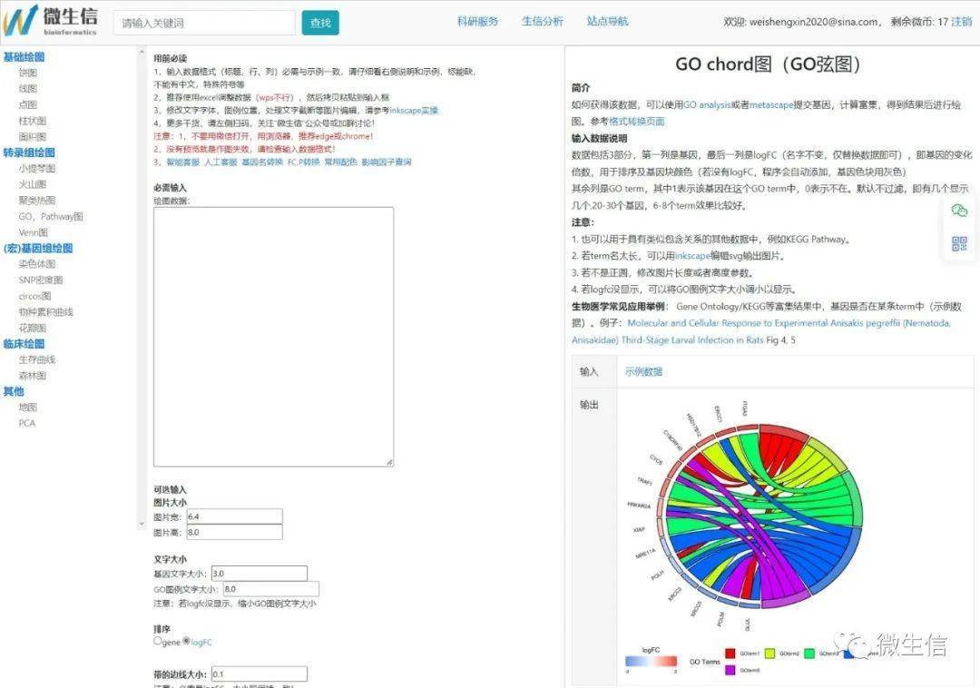 在线绘制GO、Pathway富集结果弦图_数据_示例_绘图