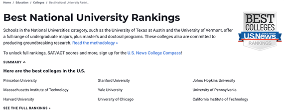 最新！2023年USNews 美国大学排名发布！_常春藤_专业_名校