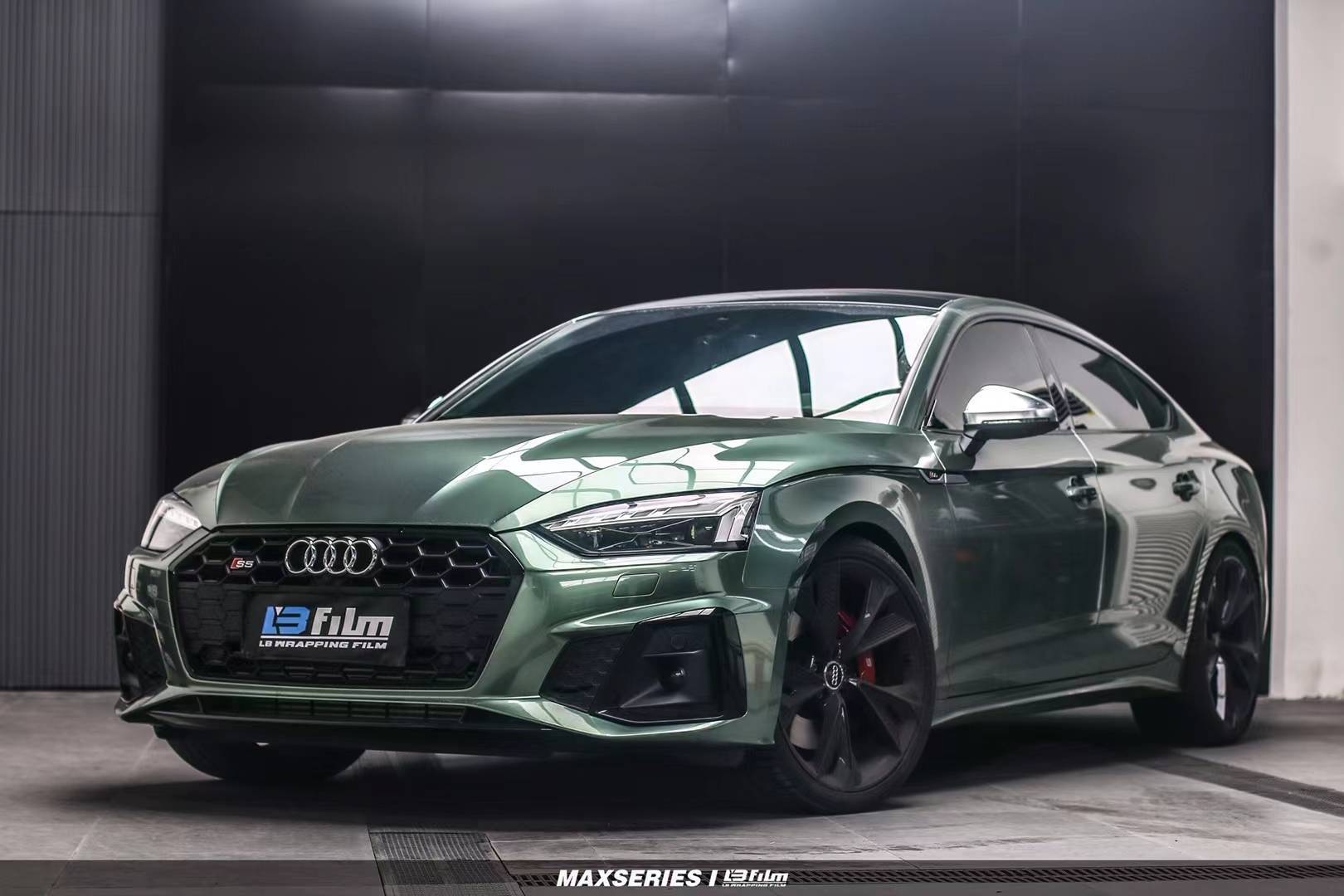 奥迪RS5-LB改色膜液态金属苍岭绿，低调而沉稳的颜色_搜狐汽车_搜狐网