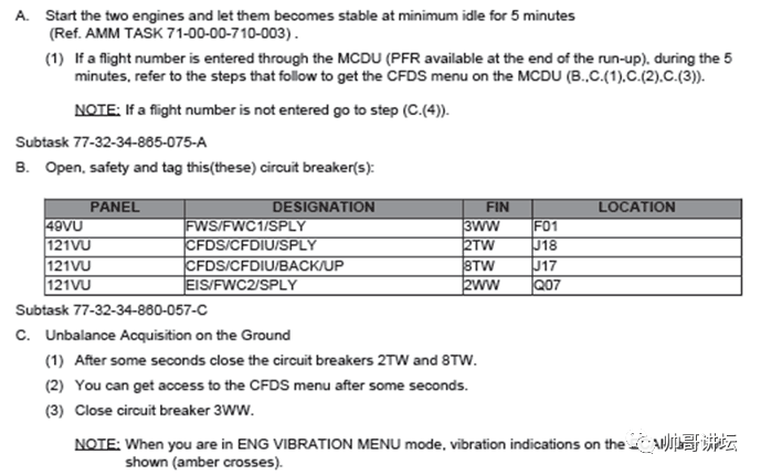 关于空客A320系列飞机在机库大修后CFM56-5B发动机试车常见问题说明_测试_振动_信息