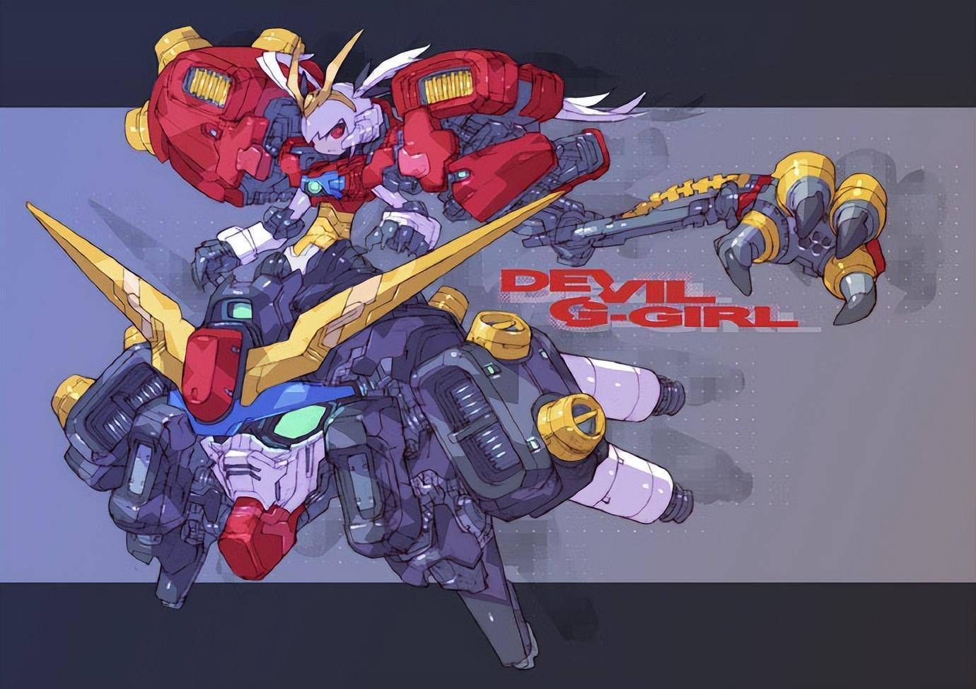 高达机娘创意插画，独角兽高达可以变真独角兽_造型_什么_创作