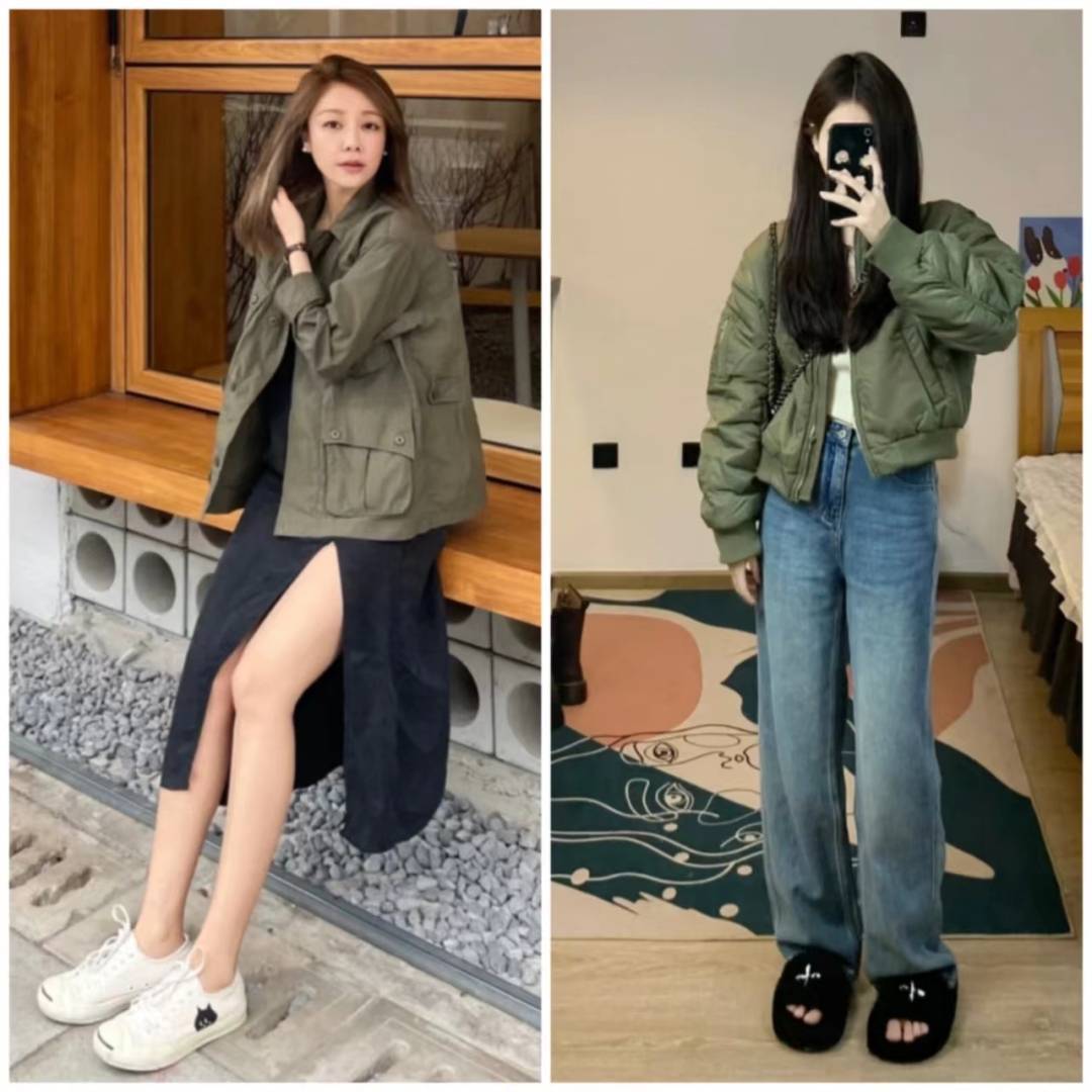 军绿色搭配这10个颜色美出高级感，气质稳重不沉闷_look_卫衣_外套