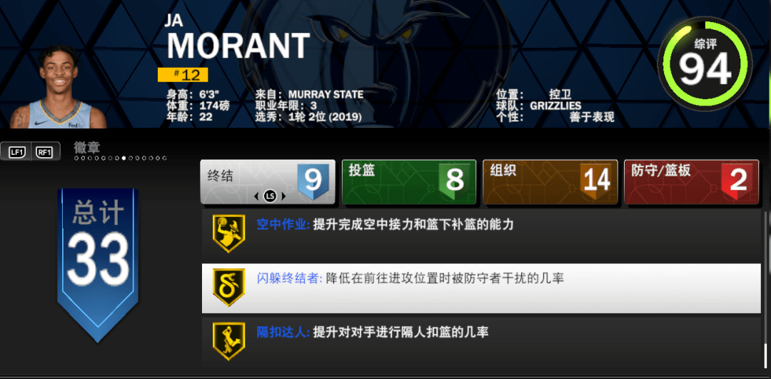 OL2 | 2K23球员徽章变化分析（更新至12.1）（四）_能力_特雷_莫兰特