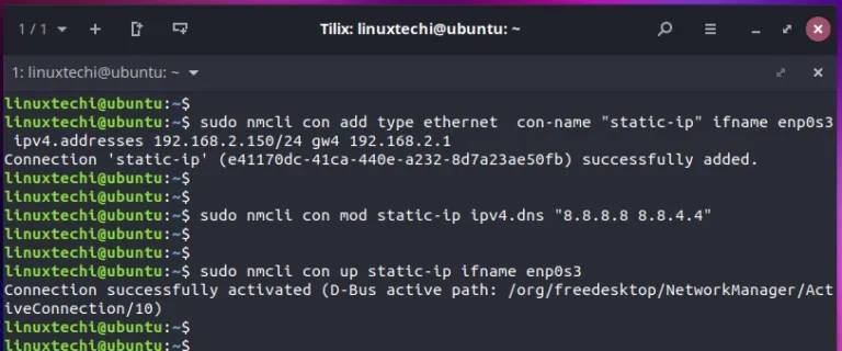如何在 Linux 中使用 nmcli 命令配置 IP 网络_Nmcli_显示_运行