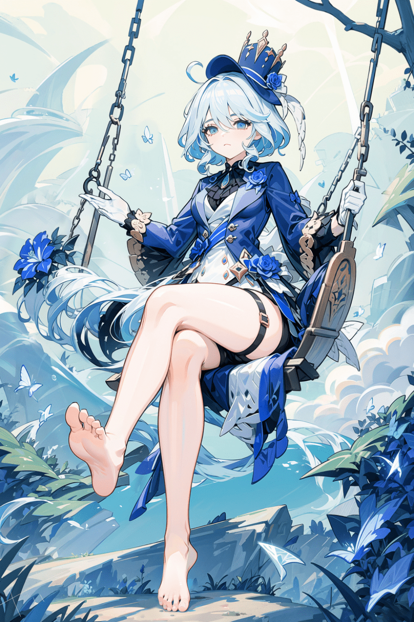 裸足水神荡秋千_来源_pixiv