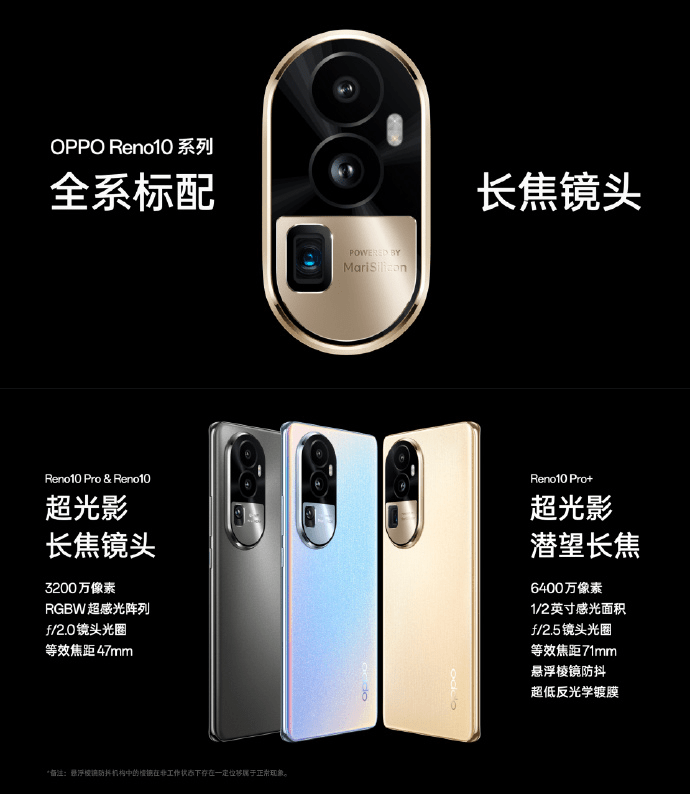 搭载超光影潜望长焦镜头，OPPO Reno10系列加速长焦普及_Pro_支持_显示