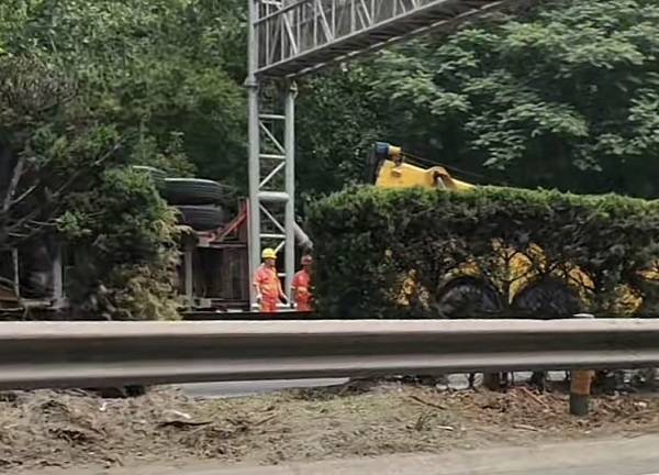 G1503一集卡侧翻 事故引发超6公里严重拥堵_处置_外圈_网友