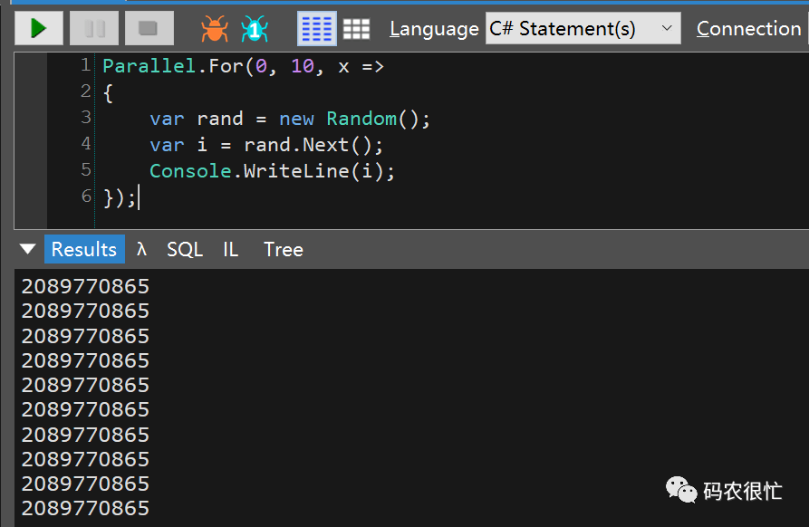 如何在 .NET Framework 中实现一个线程安全的 System.Random 对象？_Console_结果_rand