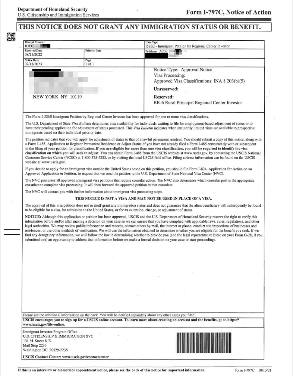 首个美国EB-5新法的I-526E获批！悦洋专家深入解读排期和配额！_签证_项目_新政