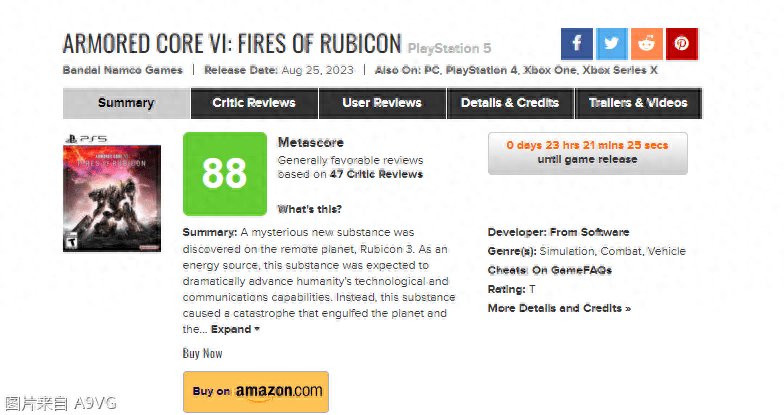 《装甲核心6 境界天火》全球媒体评分解禁 IGN 8 GS 8 MC均分88_机甲_游戏_系列