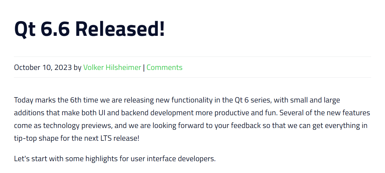 Qt 框架 6.6 版本正式发布：引入 Graphs 模块，改善文字转语音等_Quick_支持_官方
