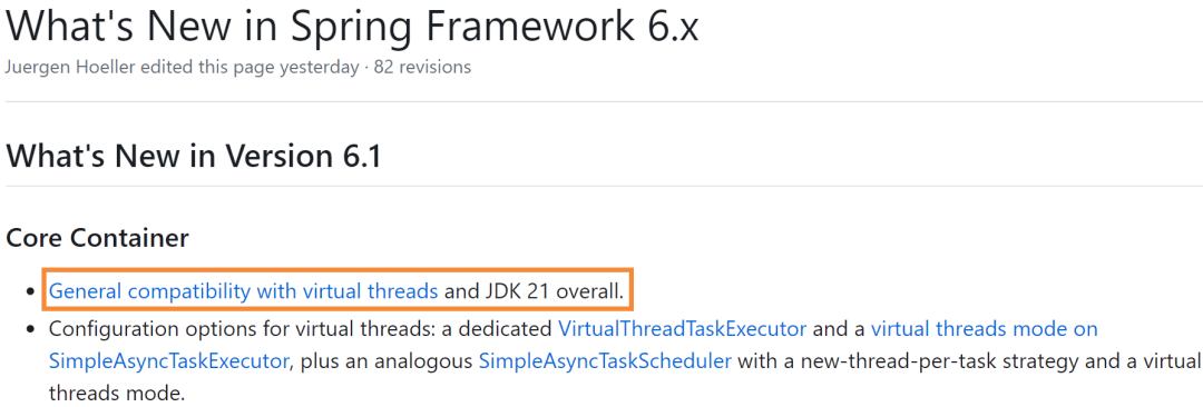Spring Framework 6.1正式GA，兼容虚拟线程和JDK 21_支持_部署_Project